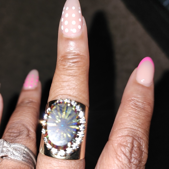 Tova | Jewelry | Tova Gold And Multi Color Crystal Statement Ring With ...